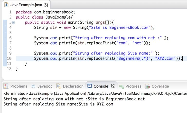 Java String replace(), replaceFirst() and replaceAll() methods Java String replace(), replaceFirst() and replaceAll() methods