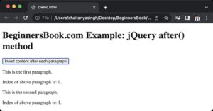 jQuery after() Method