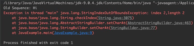 Java StringBuilder setCharAt()