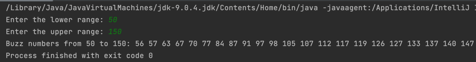 Check Buzz Number in Java and print all numbers in a range